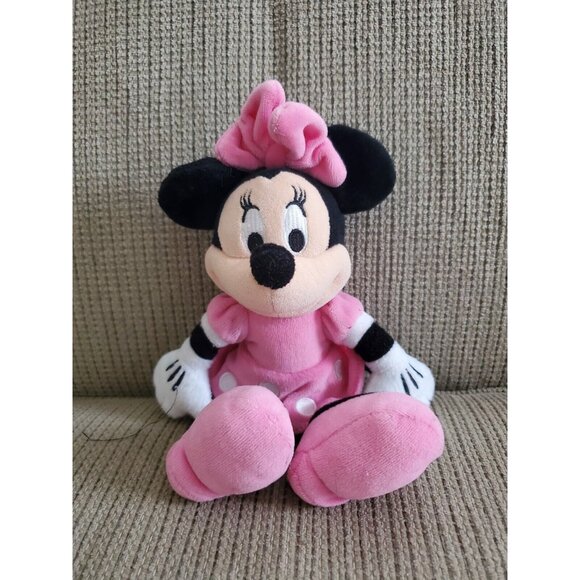 Disney | Toys | Disney Minnie Mouse Pink Dress 1 Plush Lovey Doll ...